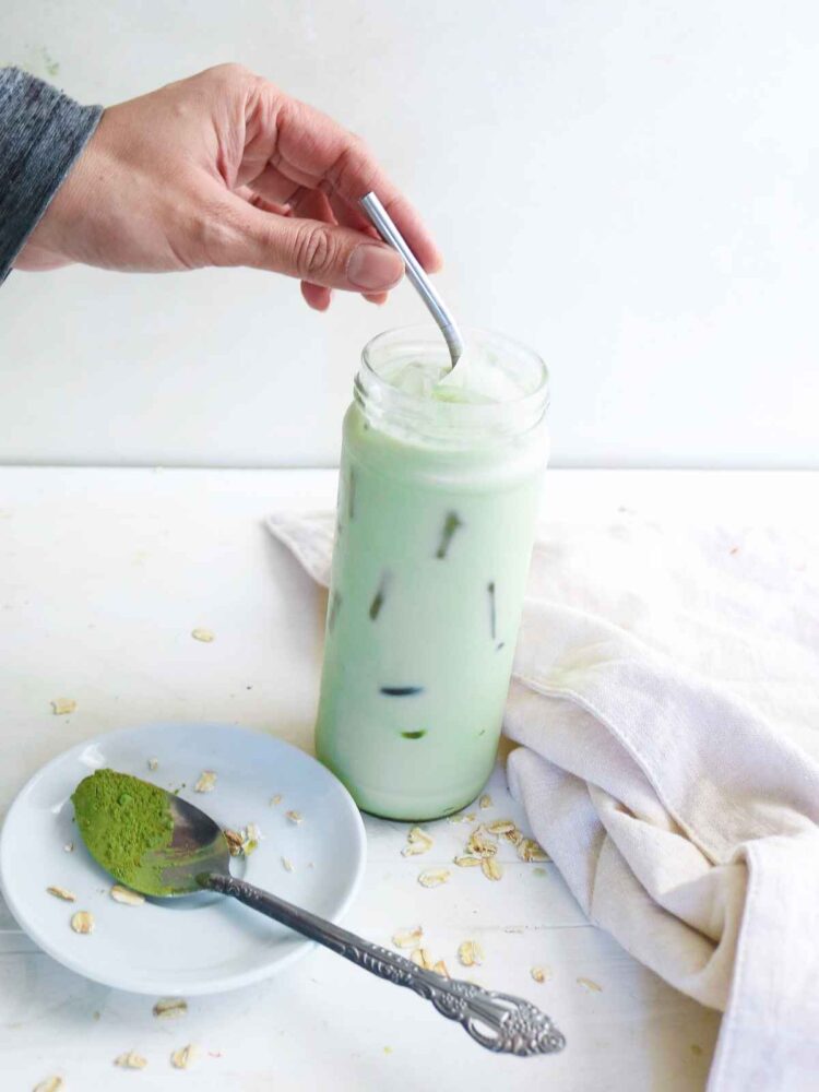 Iced Matcha Latte with Oat Milk – Get Set Vegan